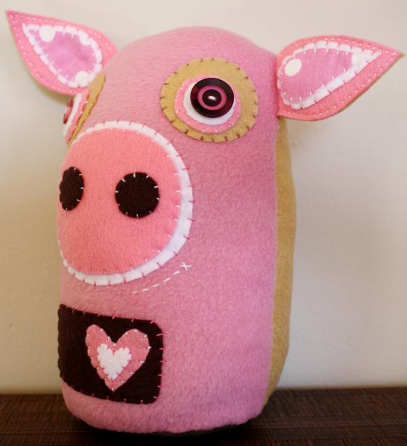 Boobeloobie Pai Pai The Pig In Pink, Cream, Chocolate Brown And White ...